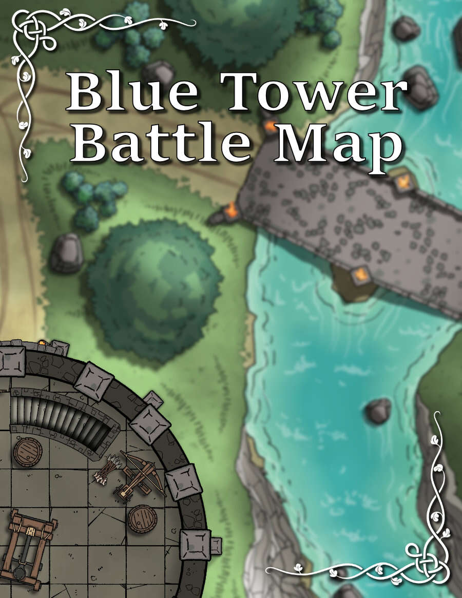 Blue Tower Battle Map - Patrick McNabb | DriveThruRPG