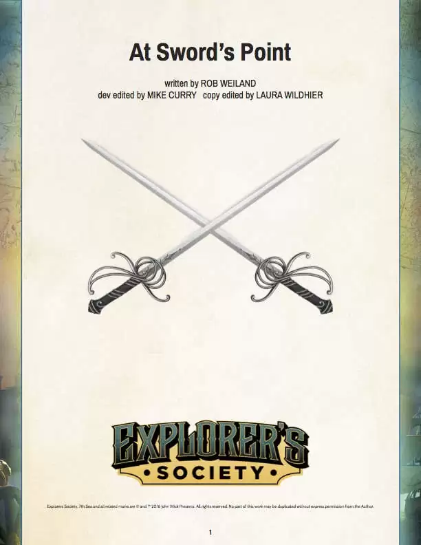 At Sword's Point - Chaosium | Explorer's Society | DriveThruRPG