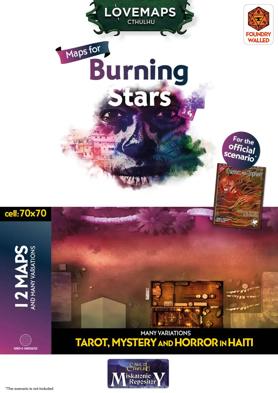 Cthulhu maps - scenario map pack - Burning Stars - Chaosium ...