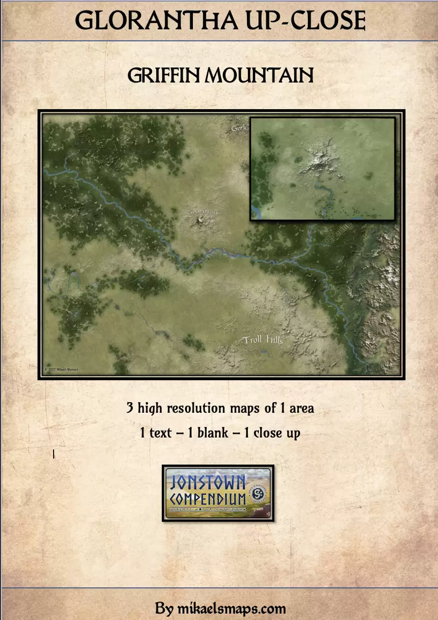 Griffin Mountain - Glorantha Close up - Chaosium | Jonstown Compendium | mikaemansen | DriveThruRPG