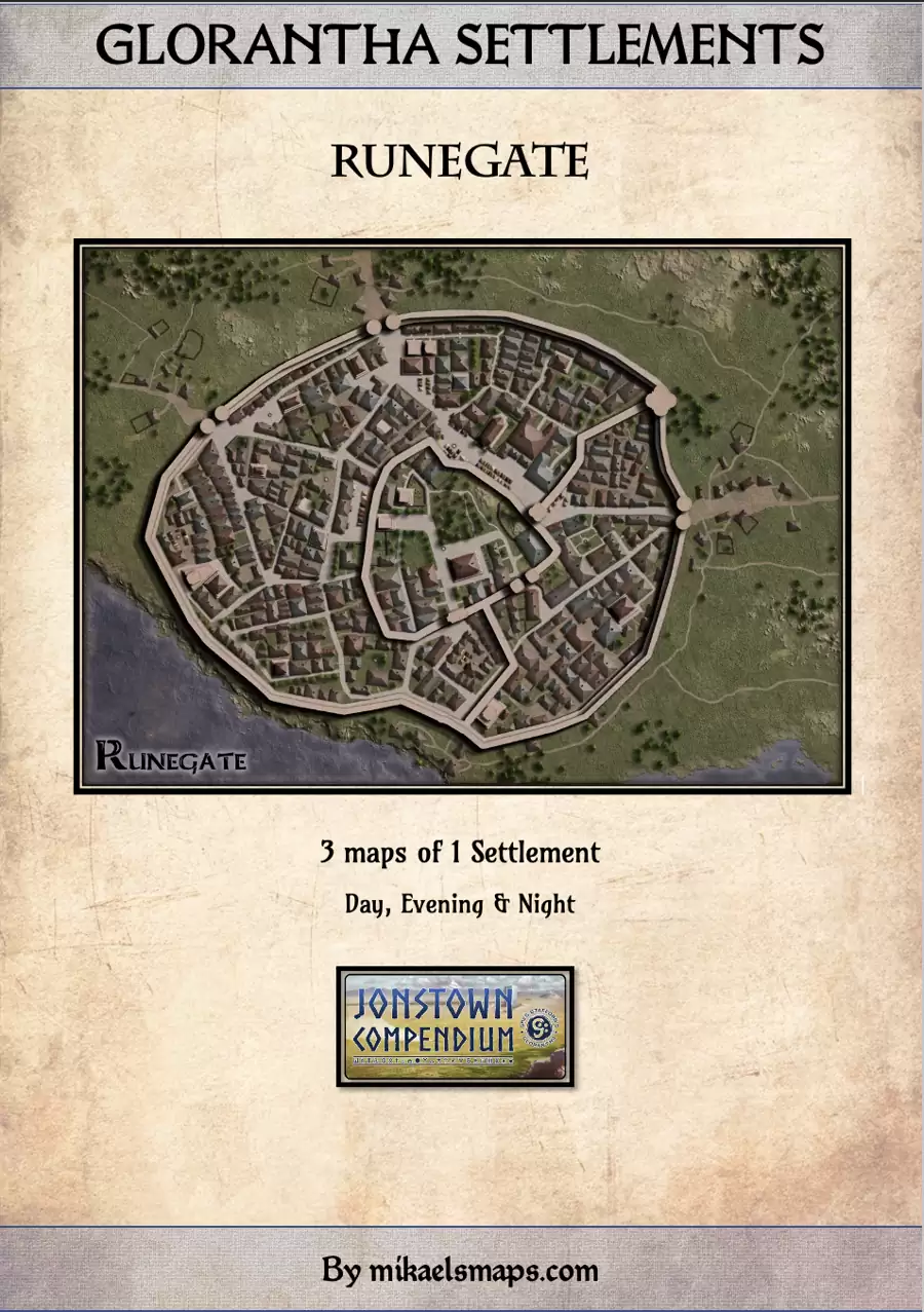 Runegate - Glorantha settlement - Chaosium | Jonstown Compendium | mikaemansen | DriveThruRPG