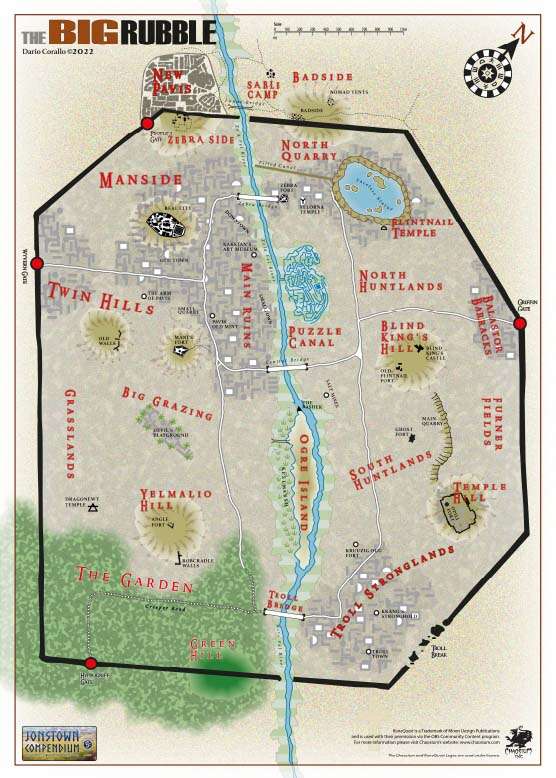The Big Rubble Campaign Map - Chaosium | Jonstown Compendium | Dario Corallo | DriveThruRPG