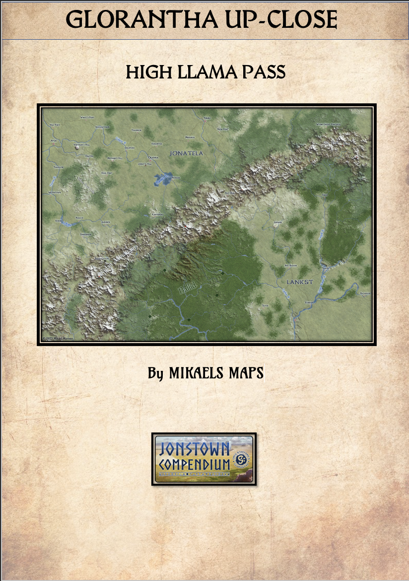 High Llama Pass - Glorantha Close up - Chaosium | Jonstown Compendium | mikaemansen | DriveThruRPG