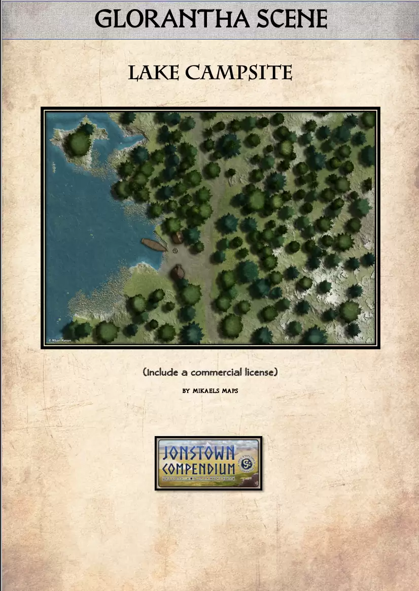 Glorantha Scenes - Lake Campsite - Chaosium | Jonstown Compendium | mikaemansen | DriveThruRPG
