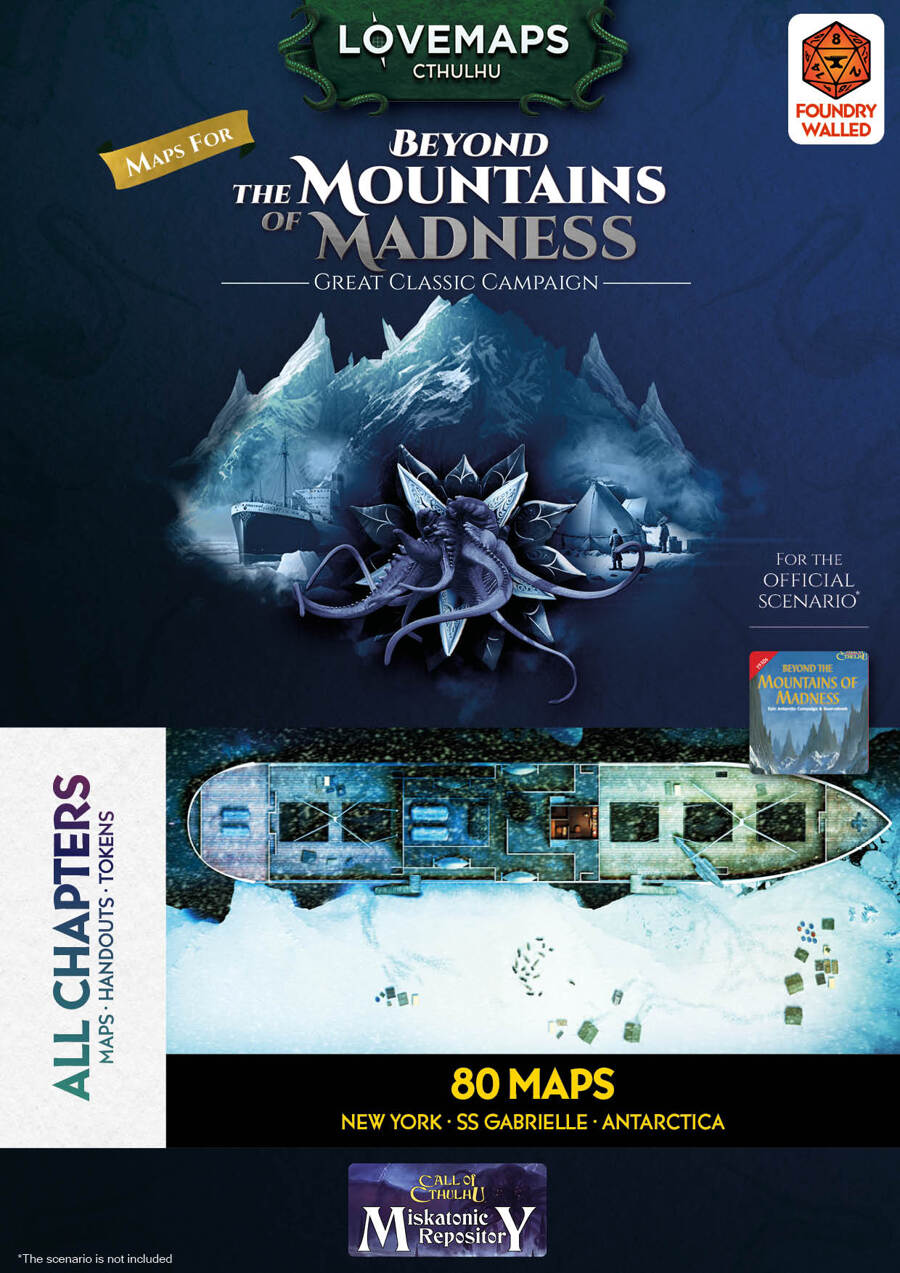Cthulhu Maps - Beyond the Mountains of Madness - Maps Pack - Chaosium ...
