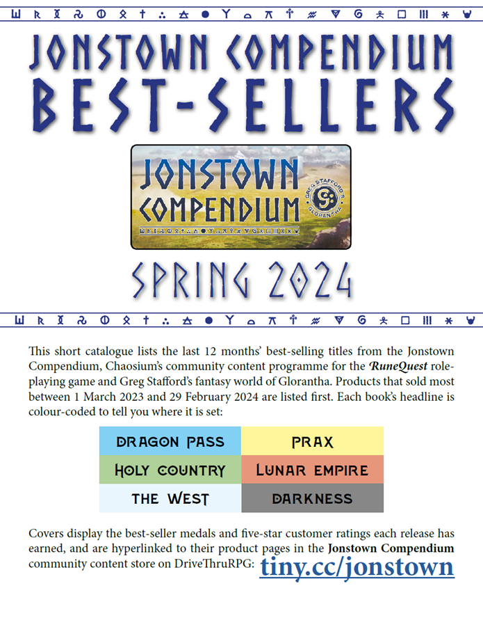 Jonstown Compendium Best-Sellers - Spring 2024 - Chaosium | Jonstown Compendium | DriveThruRPG
