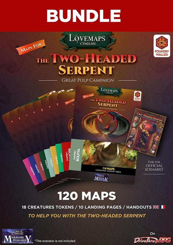 The Two-Headed Serpent [BUNDLE] - Chaosium | Miskatonic Repository | Lovemaps-RPG | DriveThruRPG
