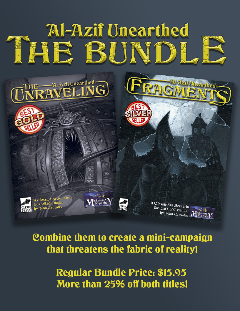 Al-Azif Unearthed - Mini-Campaign Bundle [BUNDLE] - Chaosium | Miskatonic Repository | DriveThruRPG