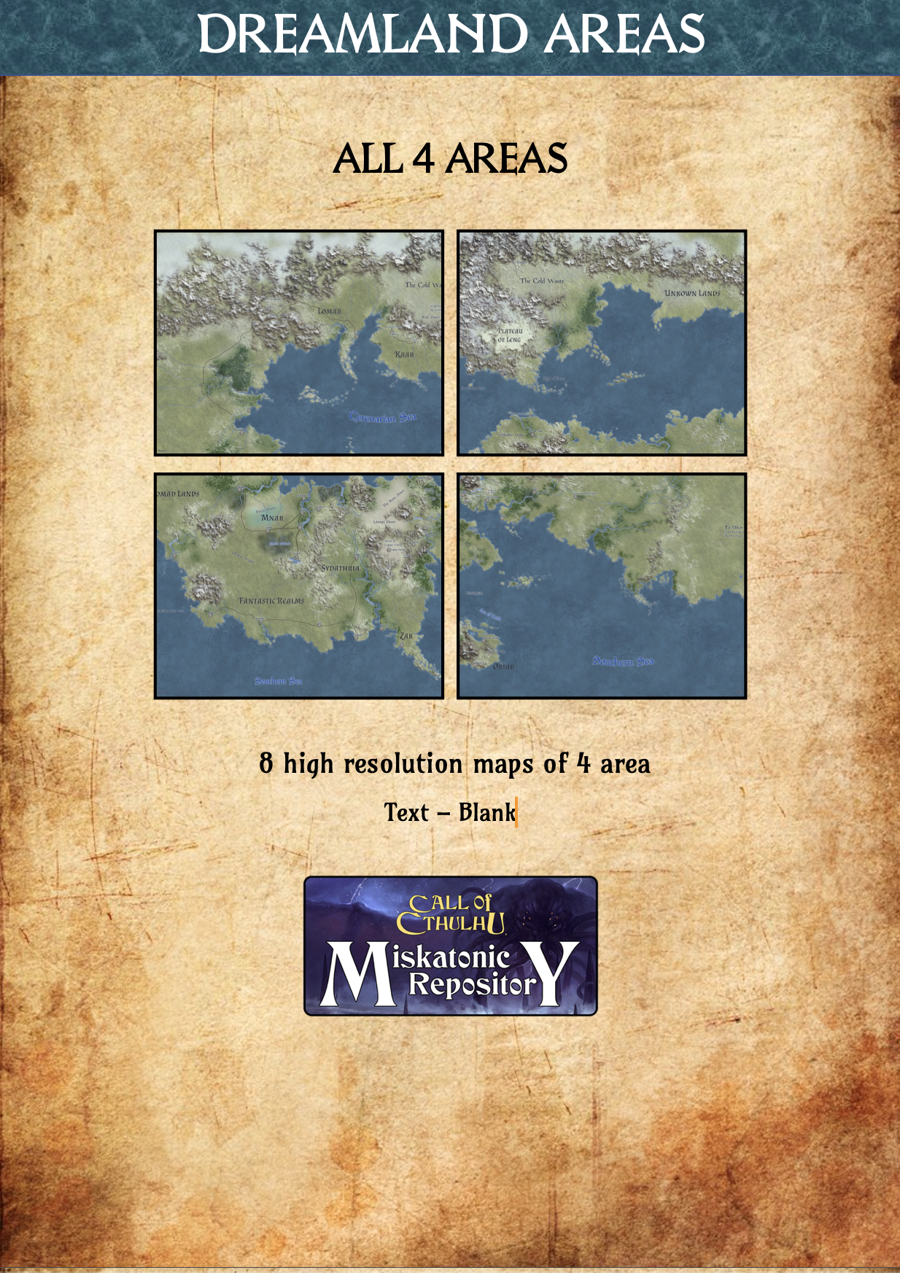 Dreamland - The 4 Area Maps - Chaosium | Miskatonic Repository ...