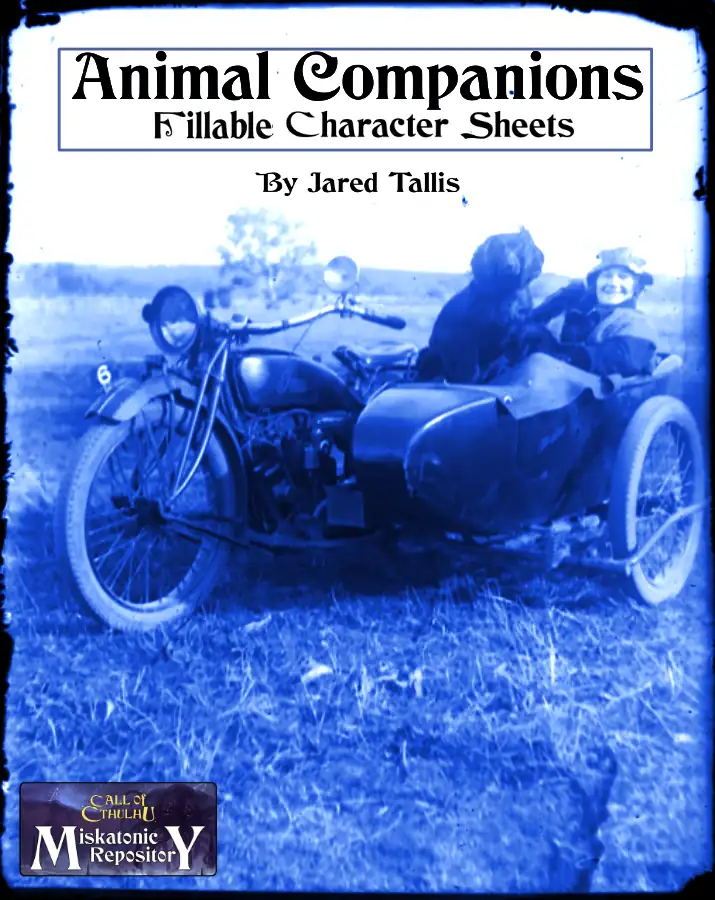 Animal Companions - Fillable Character Sheets - Chaosium | Miskatonic ...