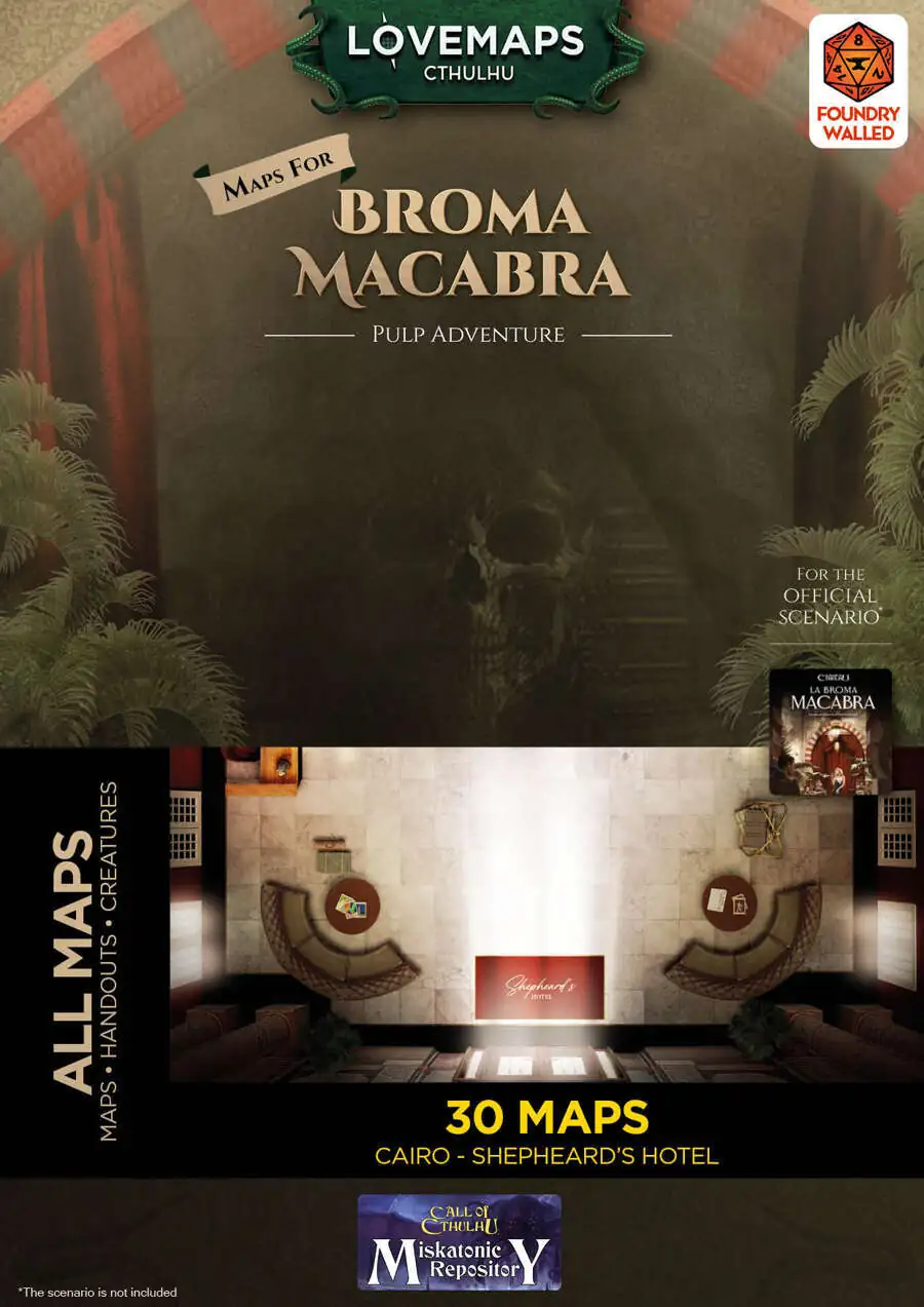 Cthulhu Maps - Broma Macabra / Farce Macabre - Maps Pack - Chaosium ...