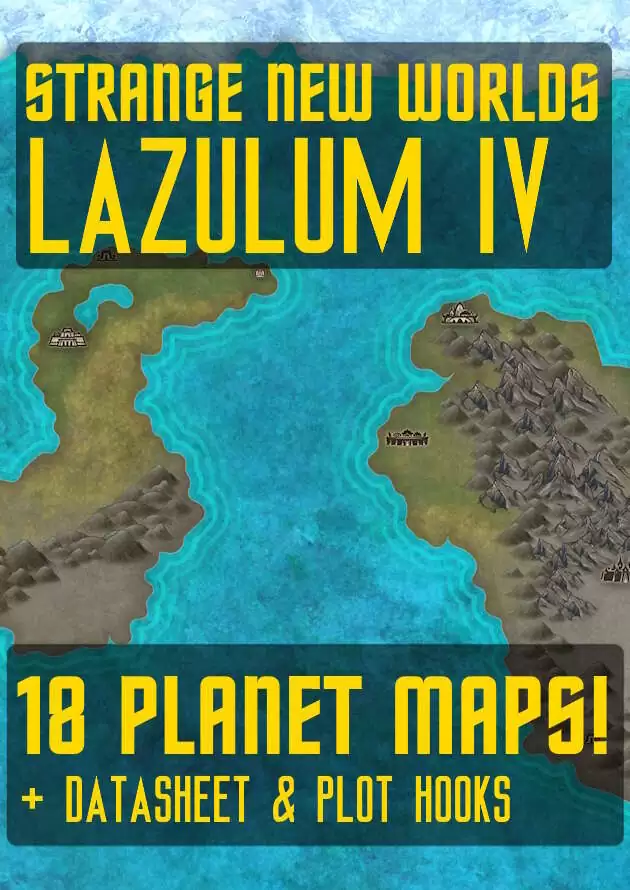 Strange New Worlds – Planetary Map Set (x18) – Lazulum IV (includes datasheet & plot hooks ...