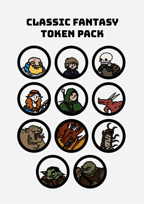 Classic Fantasy Tokens Pack - Dungeon Pigeon | DriveThruRPG