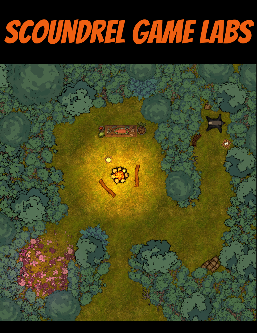 Forest Campsite Battle Map - Scoundrel Game Labs | DriveThruRPG