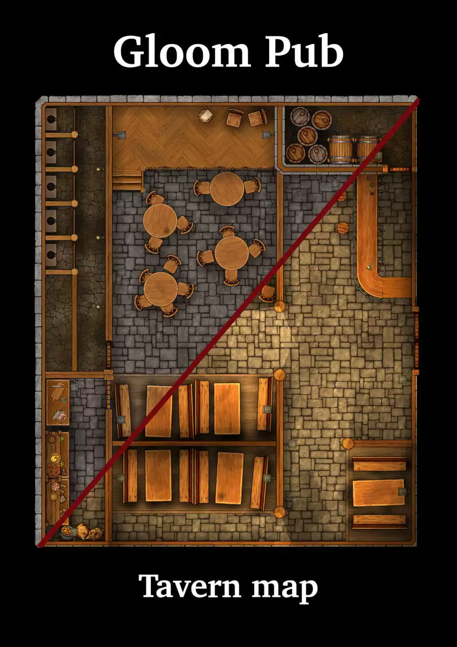 Gloom Pub - Arsenico13 Tavern Map - August 2021 - Arsenico13 | DriveThruRPG