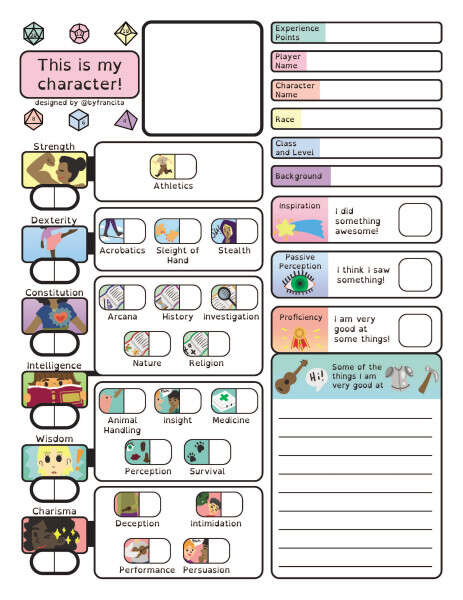Dyslexia-friendly 5e character sheet - Francita Soto (byfrancita ...