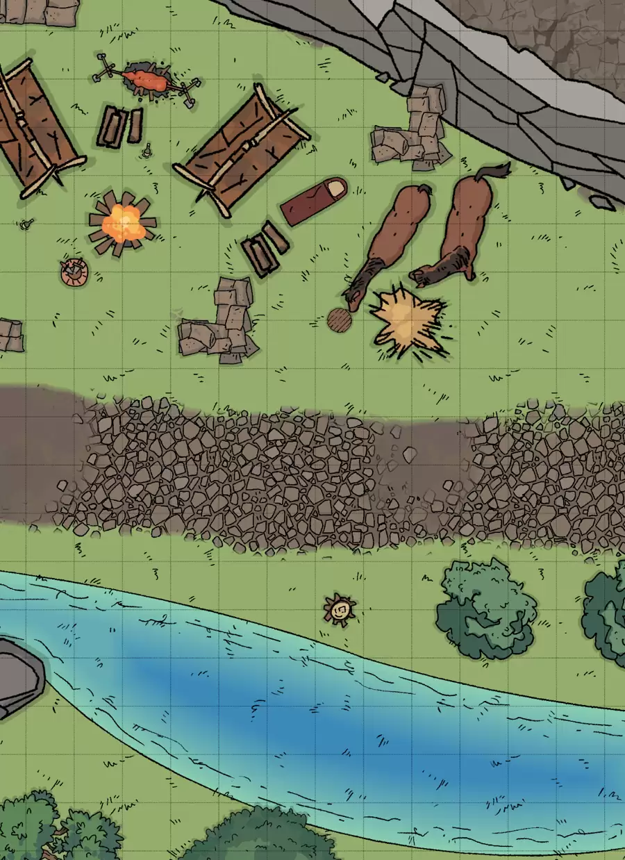 Virtual Table Top map - Path with camp - Tabernakel | DriveThruRPG
