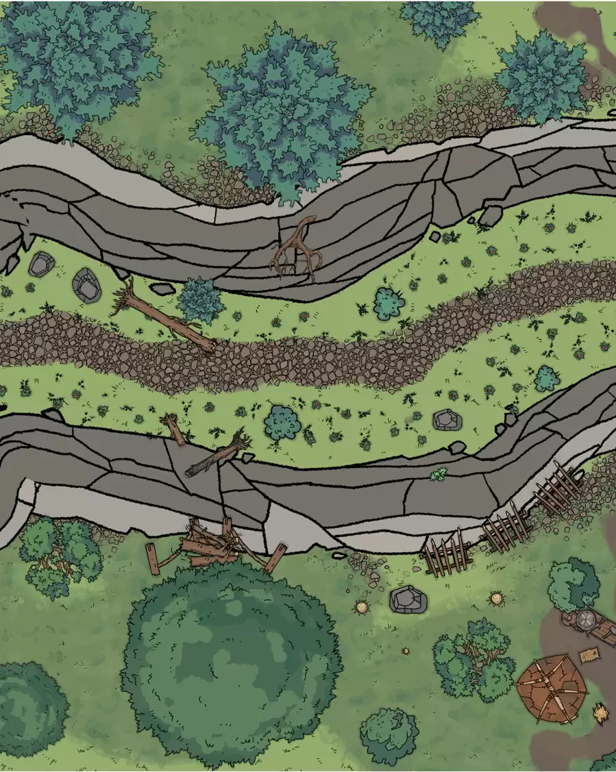 Virtual Table Top map - Ravine with path and camp - Tabernakel ...