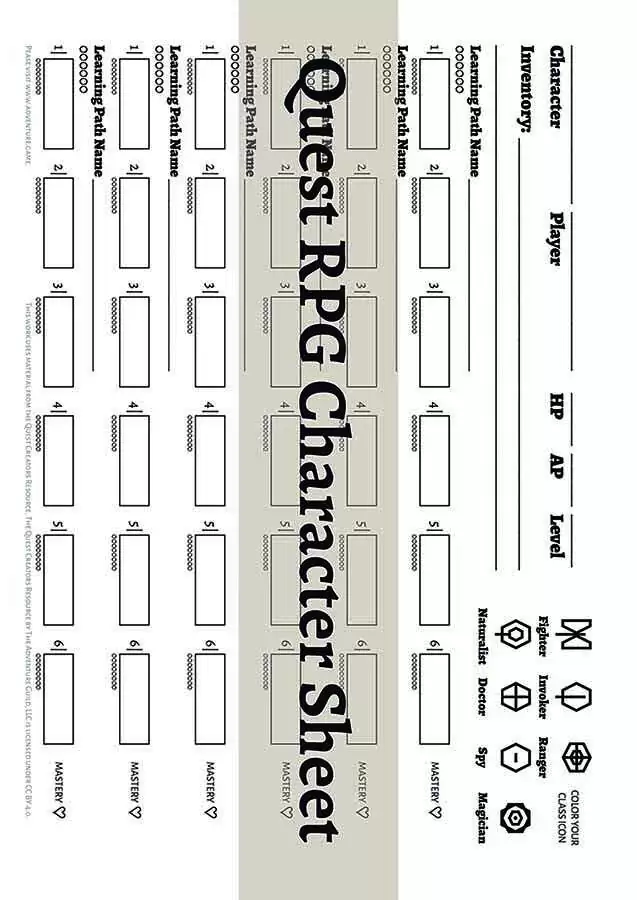 Quest RPG Character Sheet - Mateus Henrique | DriveThruRPG