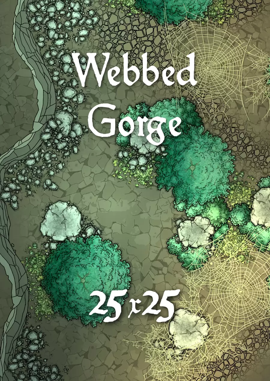 25x25 Battlemap - Webbed Gorge - HisCursedness | Maps | DriveThruRPG