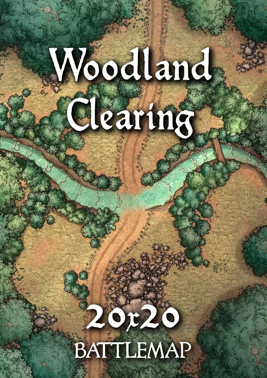 Woodland Clearing Battlemap - HisCursedness | Maps | DriveThruRPG