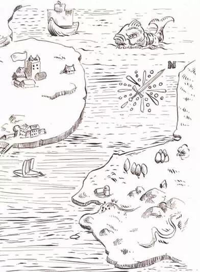 Continental Coast Sepia Linework Fantasy Map - PencilSword Studios ...