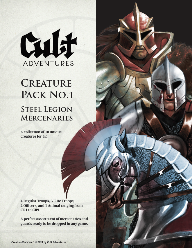 Creature Pack 1 - Steel Legion Mercenaries (5E) - Cult Adventures ...