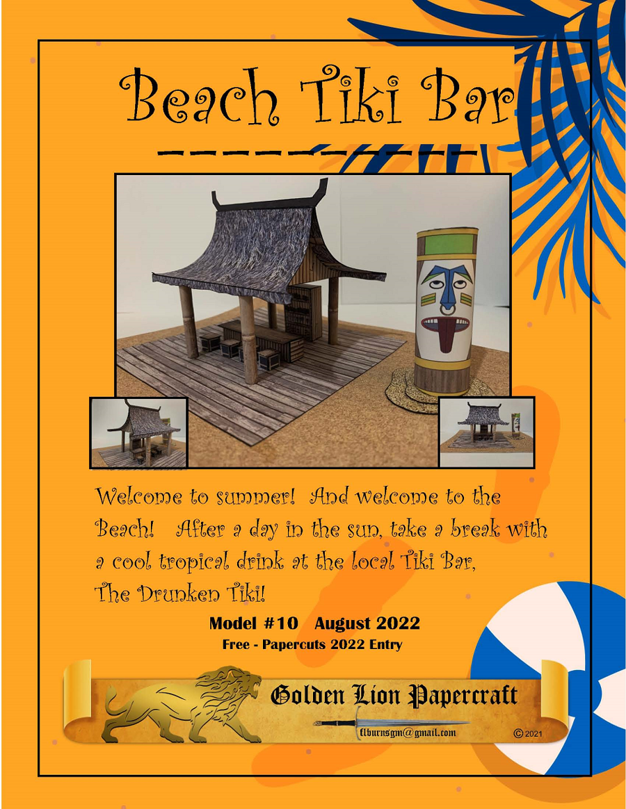 Beach Tiki Bar - Golden Lion Papercraft | DriveThruRPG