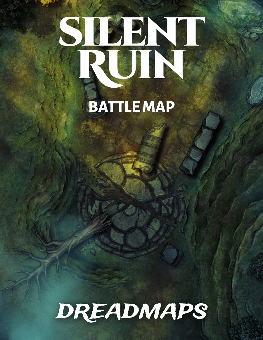 DreadMaps: Silent Ruin 40x40 - Dreadmaps | Wilderness | DriveThruRPG
