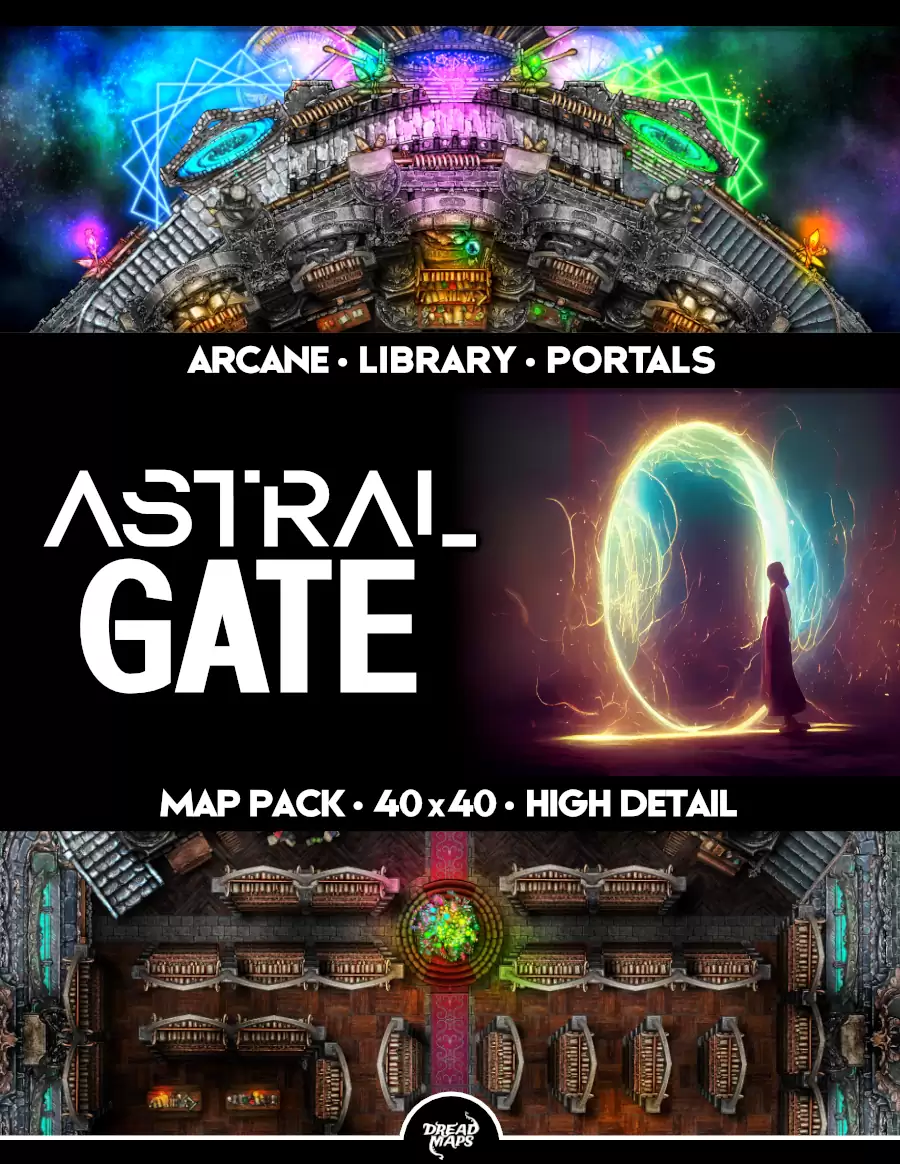 Astral Gate - Arcane Study Portals Gothic Library (Roll20) - Dreadmaps | Buildings | Roll20 ...