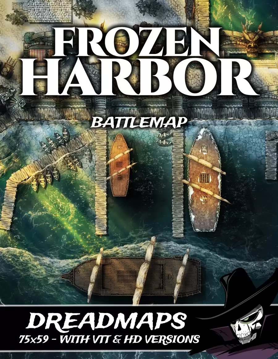 DreadMaps: Frozen Harbor 75x59 - Dreadmaps | DriveThruRPG