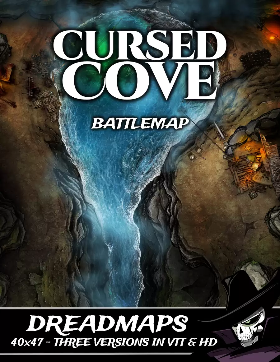 DreadMaps: Cursed Cove 47x40 - Dreadmaps | Caves & Dungeons | DriveThruRPG