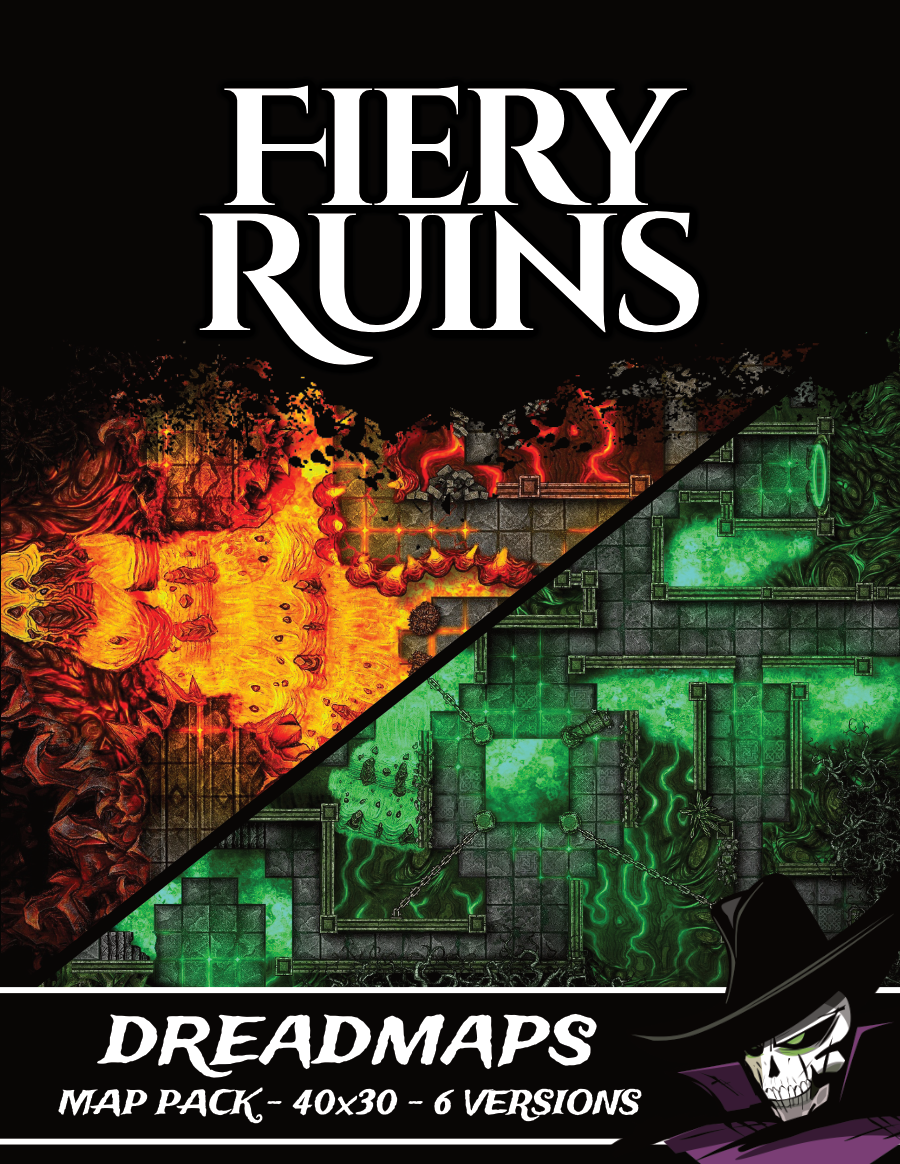 Fiery Ruins - Infernal Flame and Lava Dungeon (Roll20) - Dreadmaps ...