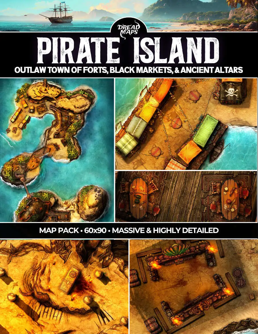 Pirate Island - Captain Throne Tavern Hideout and Market - Dread Maps ...