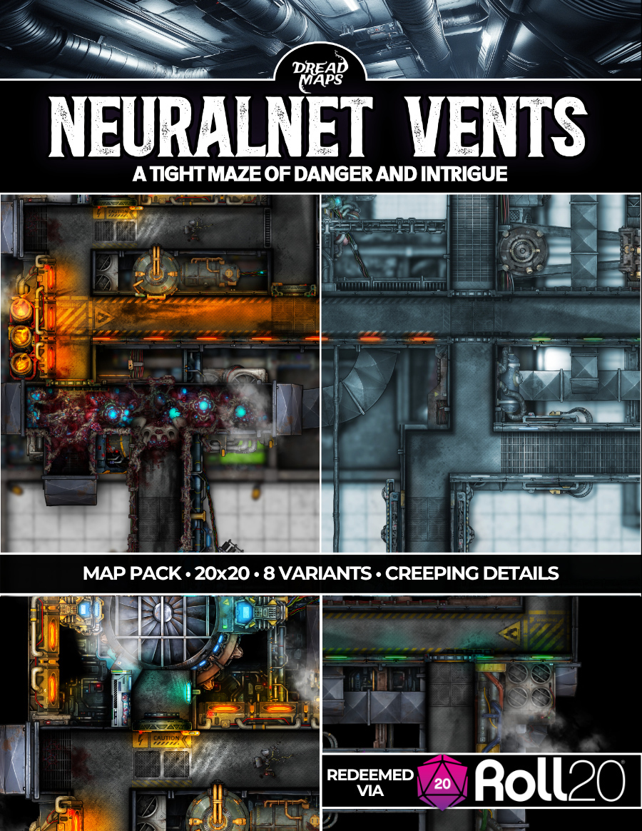 NeuralNet Vents - A Tight Maze Battlemap of Air Ducts Danger Heist ...
