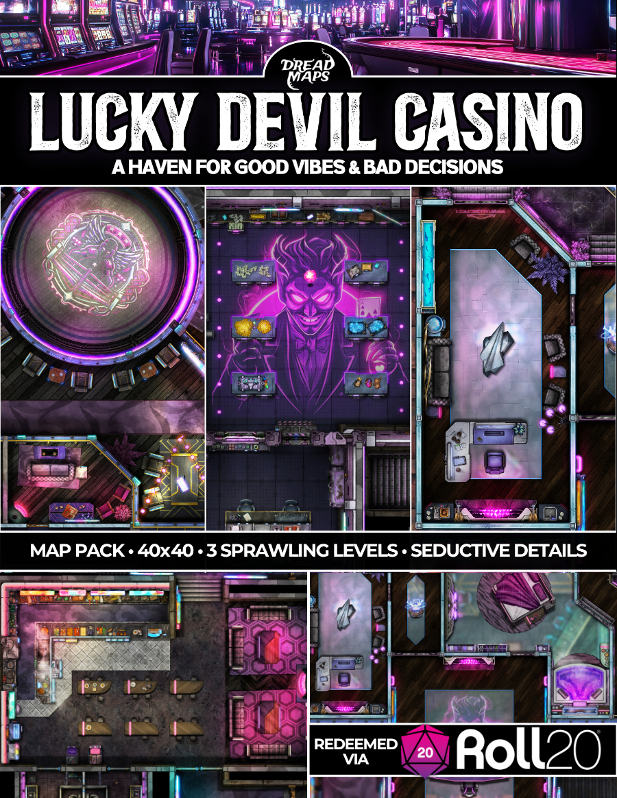 Lucky Devil Casino - A Cyberpunk Modern Scifi Casino with Vault Power Station and Fighting Pit ...