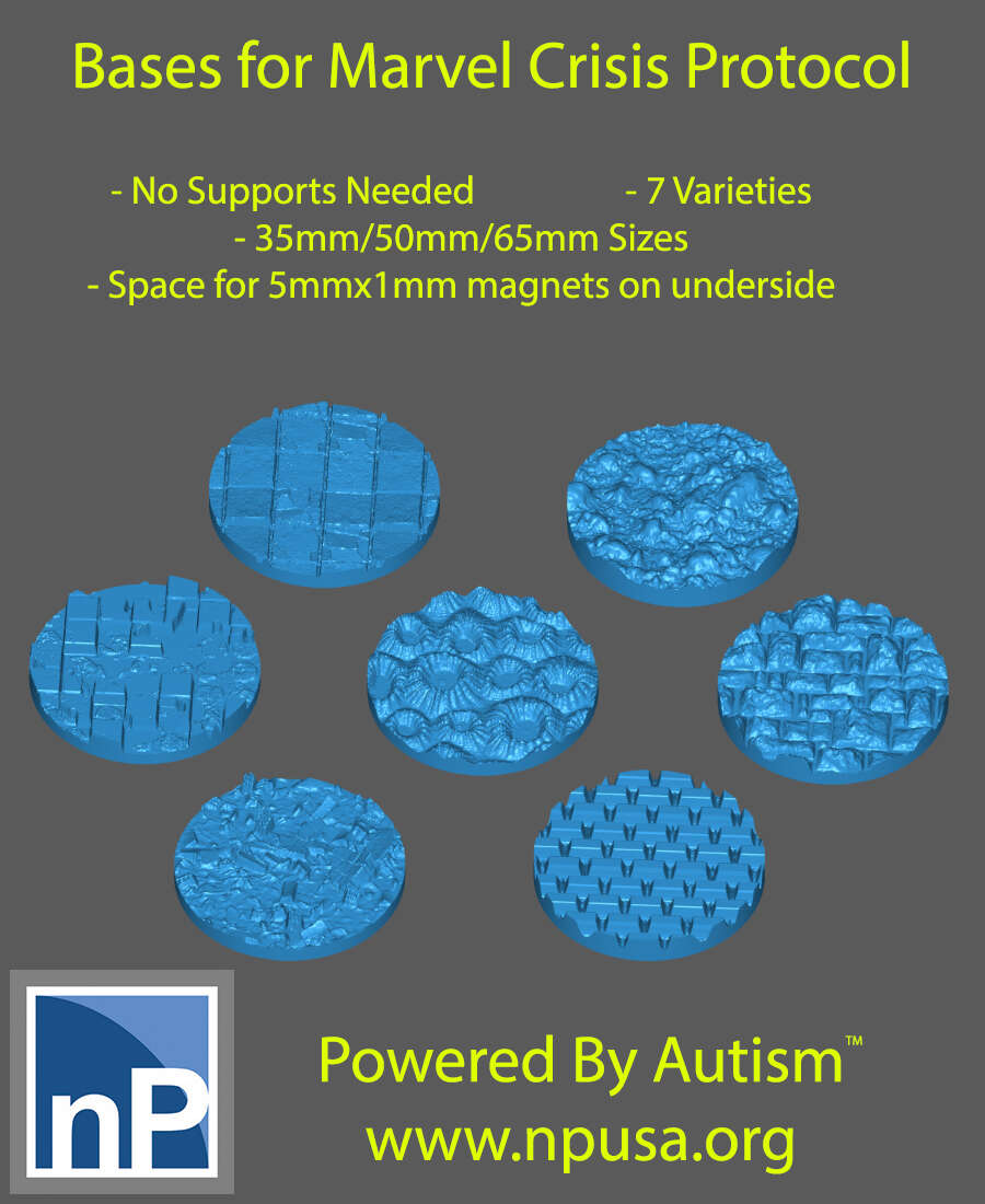 Marvel Crisis Protocol Bases 01 [STL] - nonPareil | DriveThruRPG