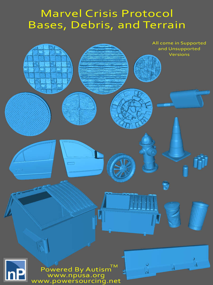 Marvel Crisis Protocol Bases, Terrain, and Debris [STL] - nonPareil ...