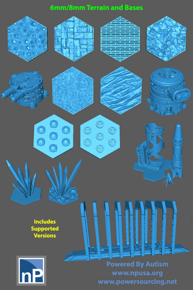 6mm/8mm Scale Hex Bases, Terrain, and More 08 - nonPareil | DriveThruRPG
