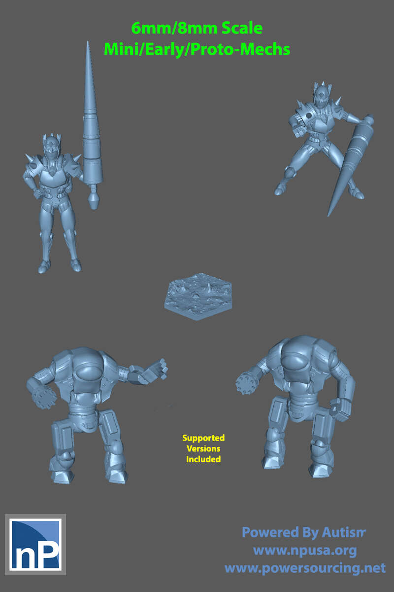 6mm/8mm Mini/Early/Proto-Mechs, pack 2 - nonPareil | DriveThruRPG