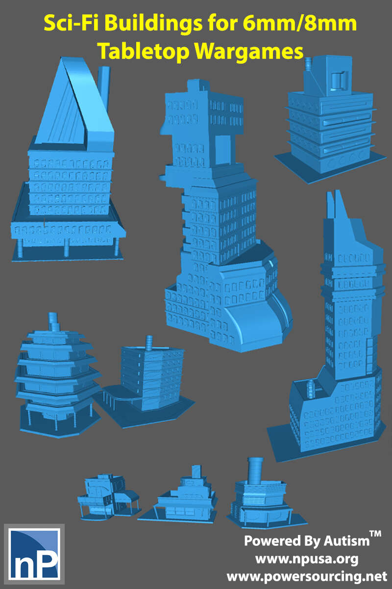 City Buildings for 6mm-8mm Sci-Fi Wargames - nonPareil | DriveThruRPG
