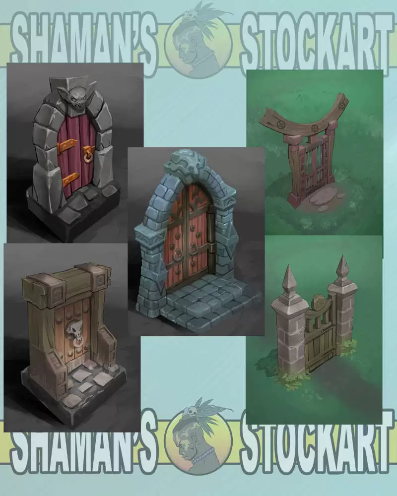 Dungeon Doors - Shaman's Stock Art | Shaman's Stock Art | Shaman's ...