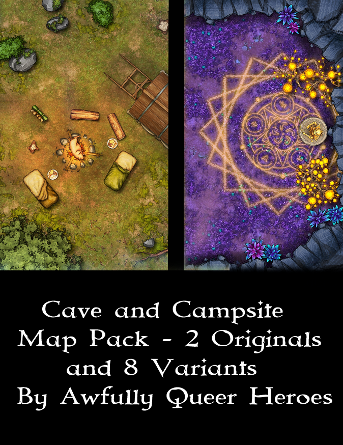 Cave and Campsite Maps - Awfully Queer Heroes | DriveThruRPG