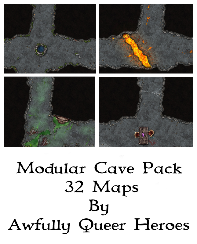 Modular Cave Maps - Awfully Queer Heroes | DriveThruRPG