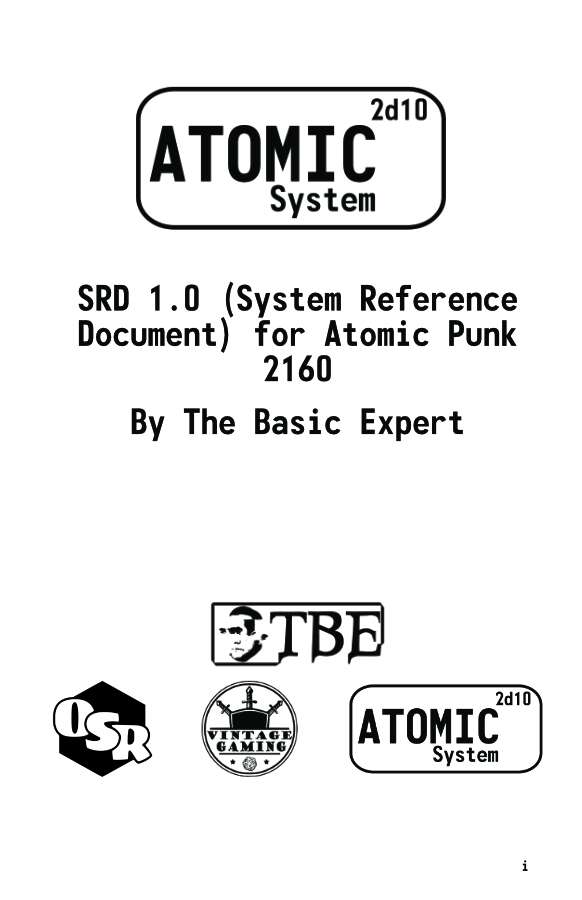 ATOMIC 2d10 System Reference Document - The Basic Expert | DriveThruRPG