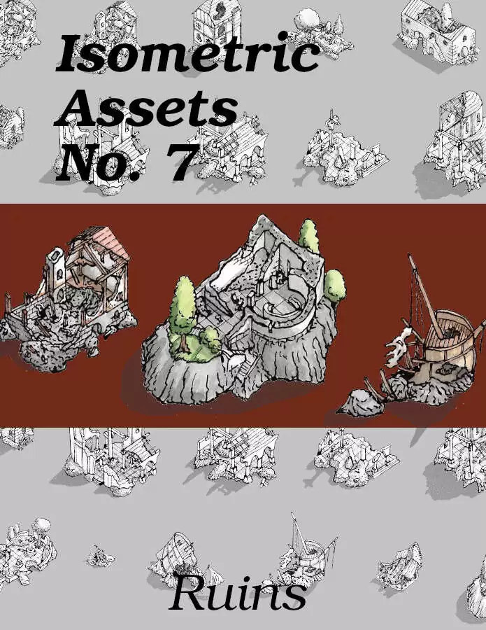 Isometric Assets No. 7, Ruins - Minish Cartography | DriveThruRPG