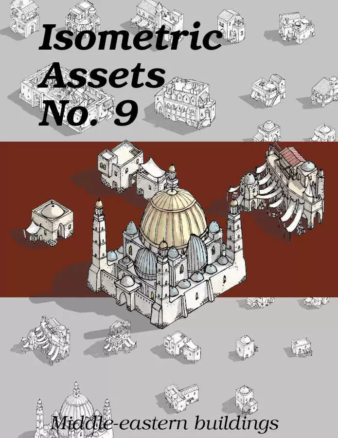 Isometric Assets No. 9, Middle eastern buildings - Minish Cartography ...