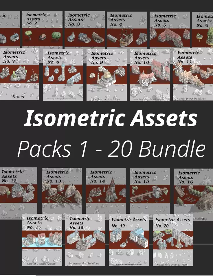 Isometric Assets, Packs 1 - 20 Bundle [BUNDLE] - Minish Cartography ...