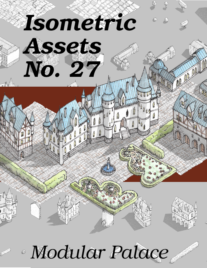 Isometric Assets No. 27, Modular Palace - Minish Cartography | DriveThruRPG