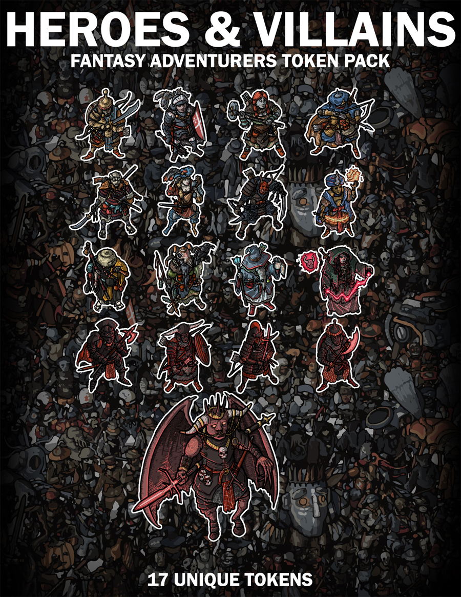 Heroes & Villains - Rivals Themed Token Set - Brian Wise | DriveThruRPG